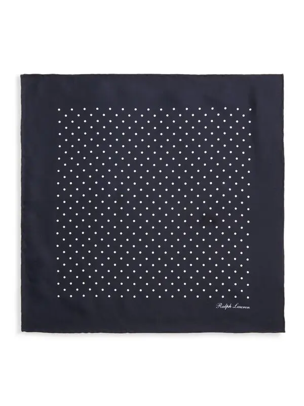 Ralph Lauren Purple Label Polka Dot Silk Pocket Square