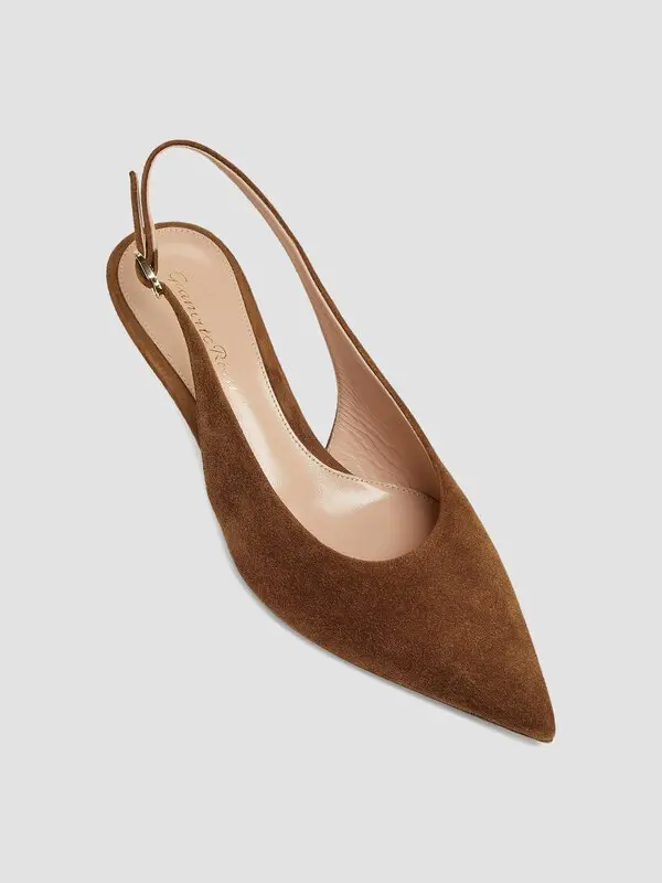 GIANVITO ROSSI G95538 Camoscio Robbie 55mm Suede Slingback Pumps