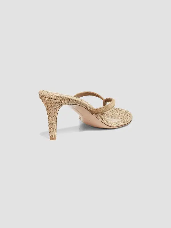 GIANVITO ROSSI Calypso 80mm Suede & Raffia Sandals