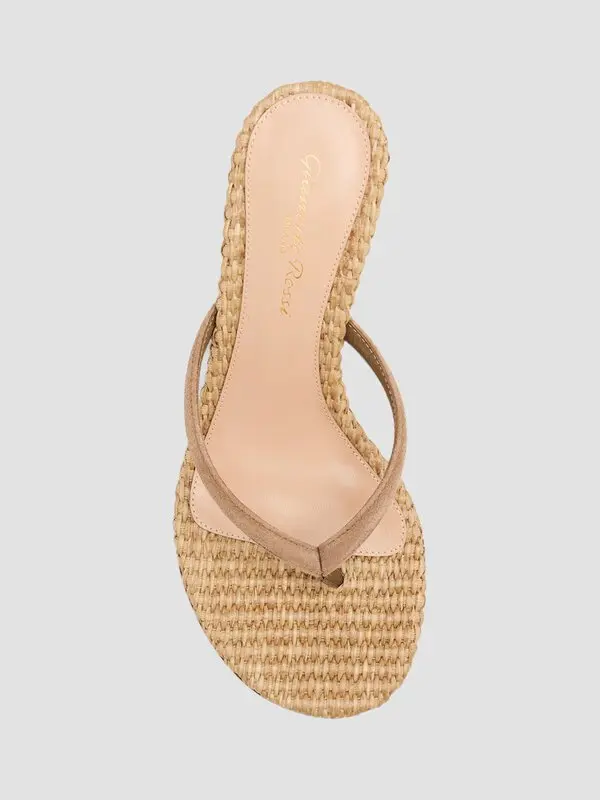 GIANVITO ROSSI Calypso 80mm Suede & Raffia Sandals