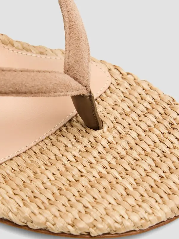 GIANVITO ROSSI Calypso 80mm Suede & Raffia Sandals
