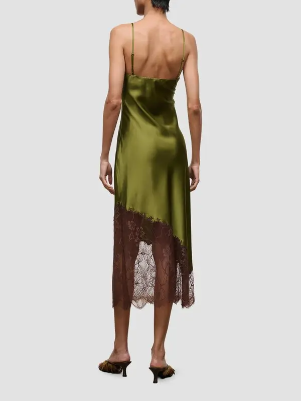 Staud Lara Lace-trim Silk Slip Dress