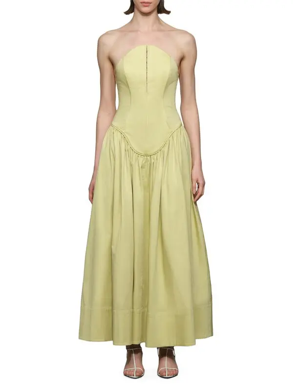 ET OCHS Camille Stretch-cotton Strapless Maxi Dress