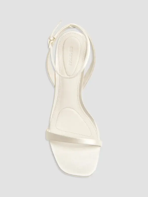 Simkhai Bridget Satin Oyster Shell Wedge Sandals