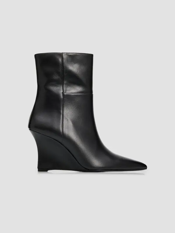 STUART WEITZMAN Vinnie 85mm Leather Wedge-heel Boots - Black