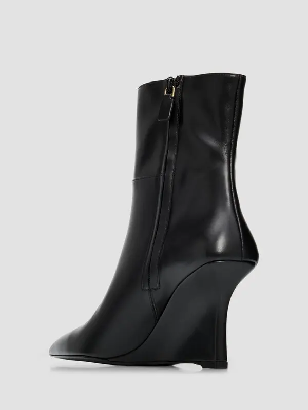 STUART WEITZMAN Vinnie 85mm Leather Wedge-heel Boots