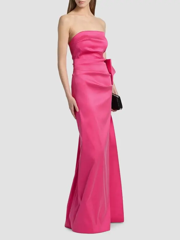 Rickie Freeman For Teri Jon Strapless Bow Gown - Watermelon