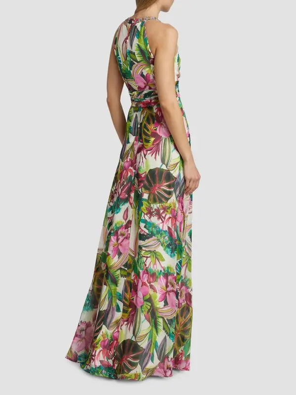 Rickie Freeman For Teri Jon Floral Chiffon Gown