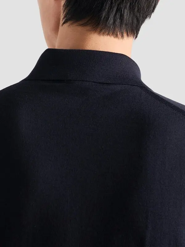 Prada Worsted Wool Polo Shirt - Blue