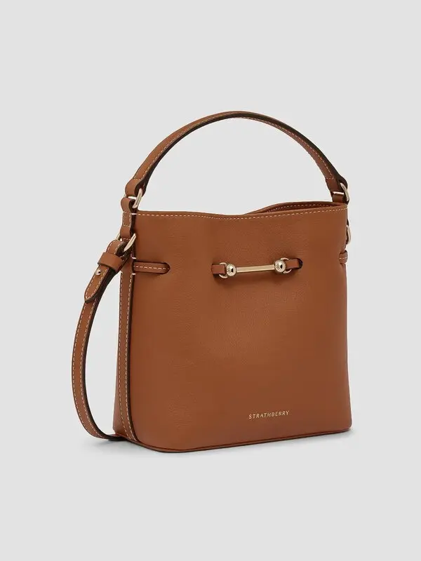 Strathberry Corda Mini Leather Bucket Bag - Chestnut