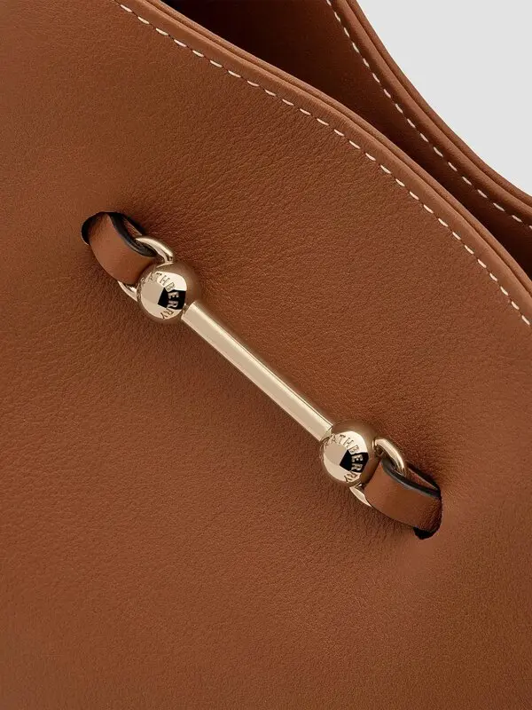 Strathberry Corda Mini Leather Bucket Bag - Chestnut