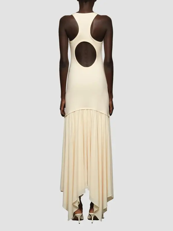 ET OCHS Ramona Asymmetric Stretch-jersey Scoopneck Maxi Dress