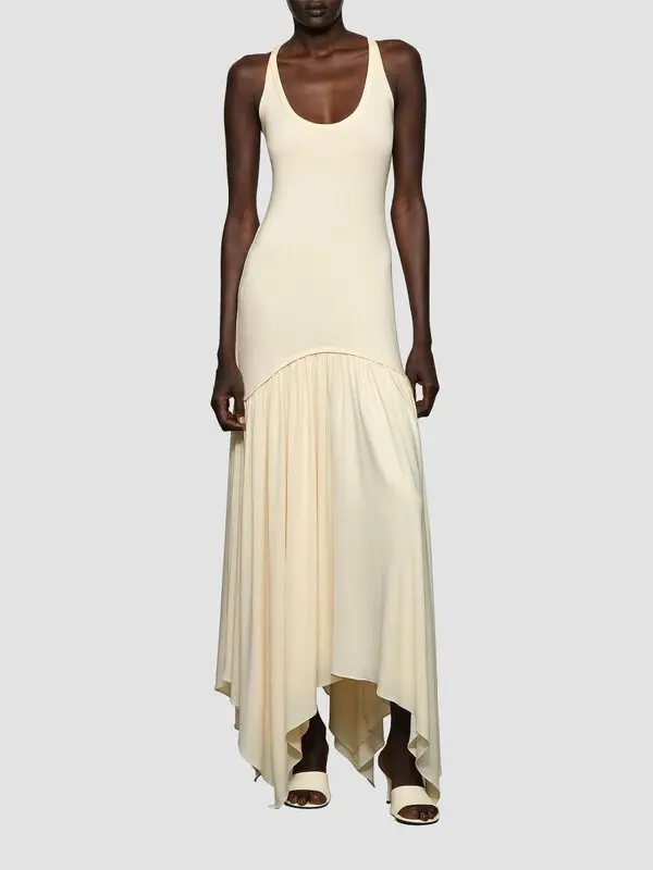 ET OCHS Ramona Asymmetric Stretch-jersey Scoopneck Maxi Dress