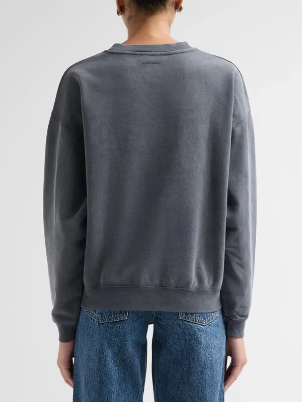 ANINE BING Spencer Leopard French-terry Crewneck Sweatshirt