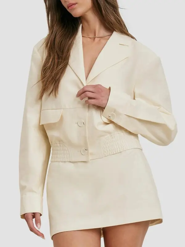 FAVORITE DAUGHTER The Farrah Cotton Notch Lapel Jacket