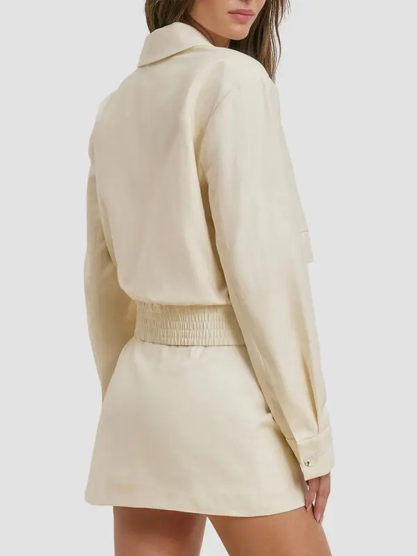 FAVORITE DAUGHTER The Farrah Cotton Notch Lapel Jacket