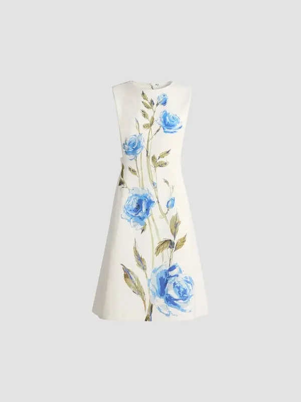 Rickie Freeman For Teri Jon Crepe Flower Print Minidress