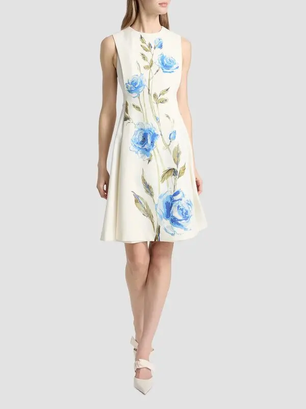 Rickie Freeman For Teri Jon Crepe Flower Print Minidress