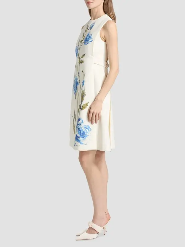 Rickie Freeman For Teri Jon Crepe Flower Print Minidress