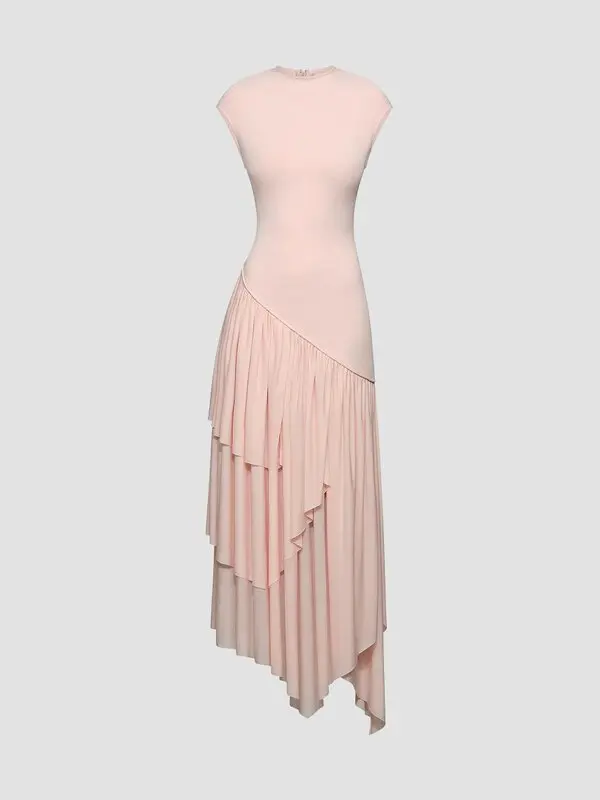 ET OCHS Elowen Asymmetric Knit Combo Maxi Dress