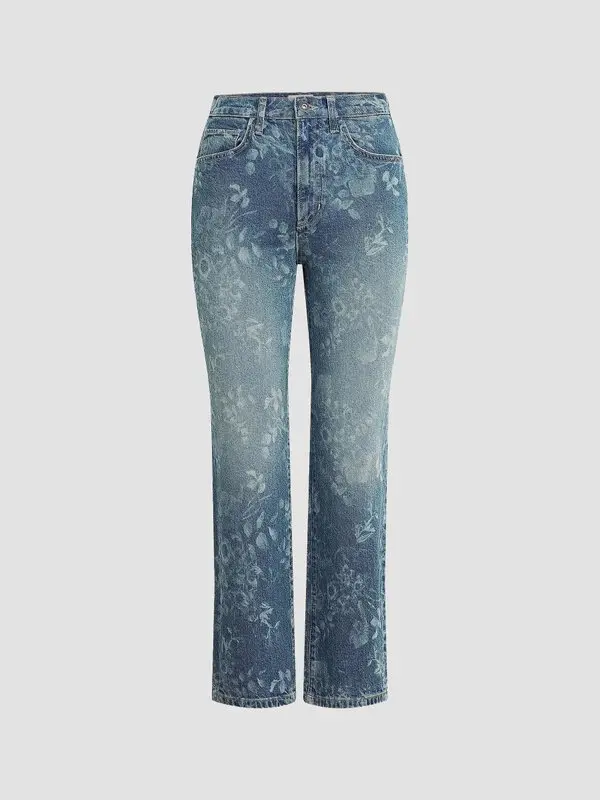 FAVORITE DAUGHTER The Valentina Floral High-rise Straight-leg Jeans - Hilo