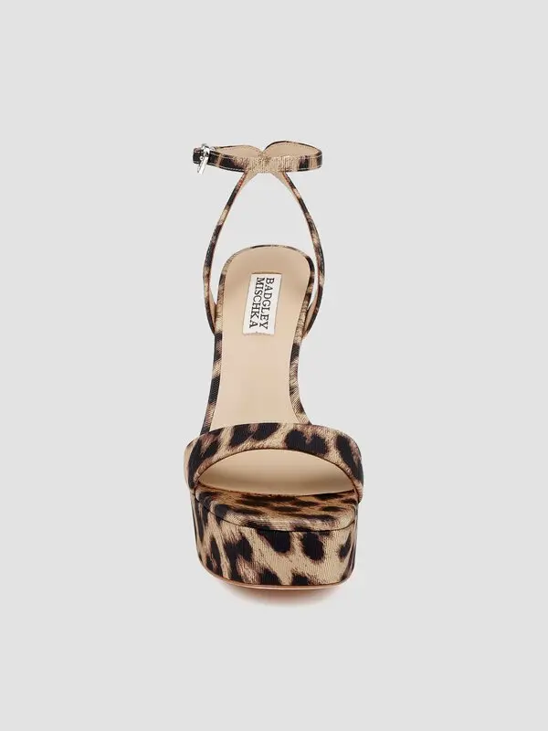 Badgley Mischka Caia Leopard-print Platform Sandals