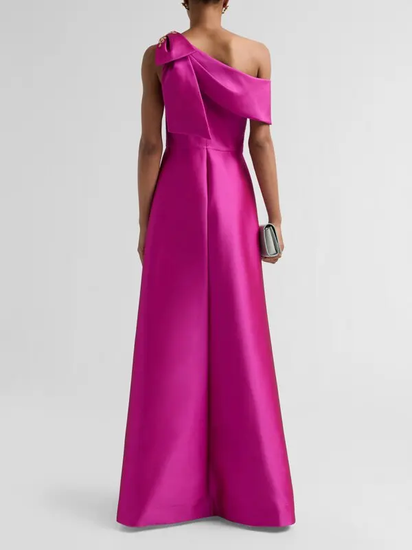 Rickie Freeman For Teri Jon Embellished One-shoulder Mikado Gown