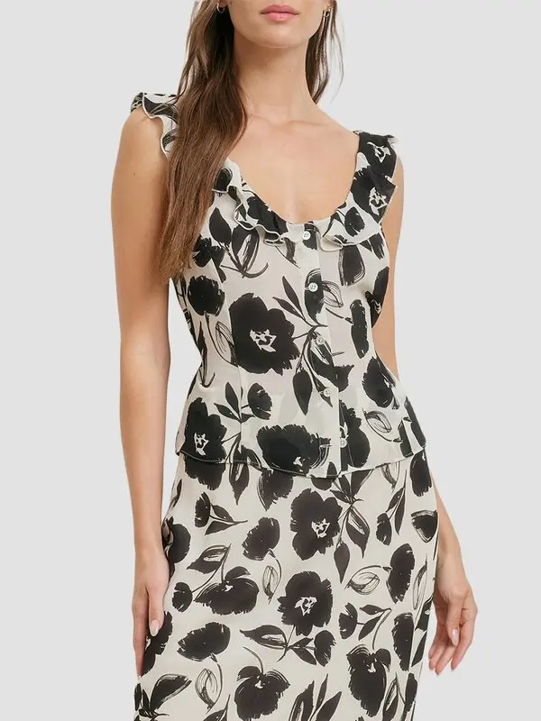FAVORITE DAUGHTER The Love Note Brushed Floral Top