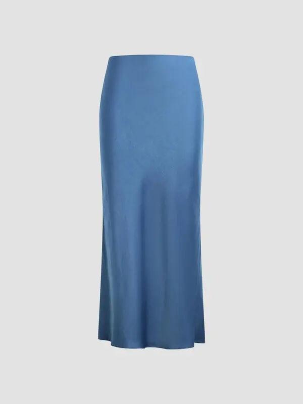 FAVORITE DAUGHTER The Favorite Hammered Satin Midi-skirt - River Blue