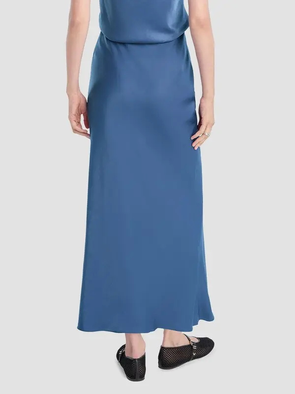 FAVORITE DAUGHTER The Favorite Hammered Satin Midi-skirt - River Blue