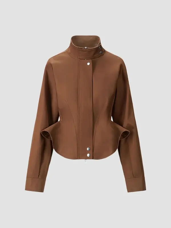 Staud Archie Cotton Peplum Jacket