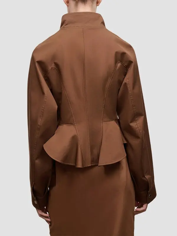 Staud Archie Cotton Peplum Jacket