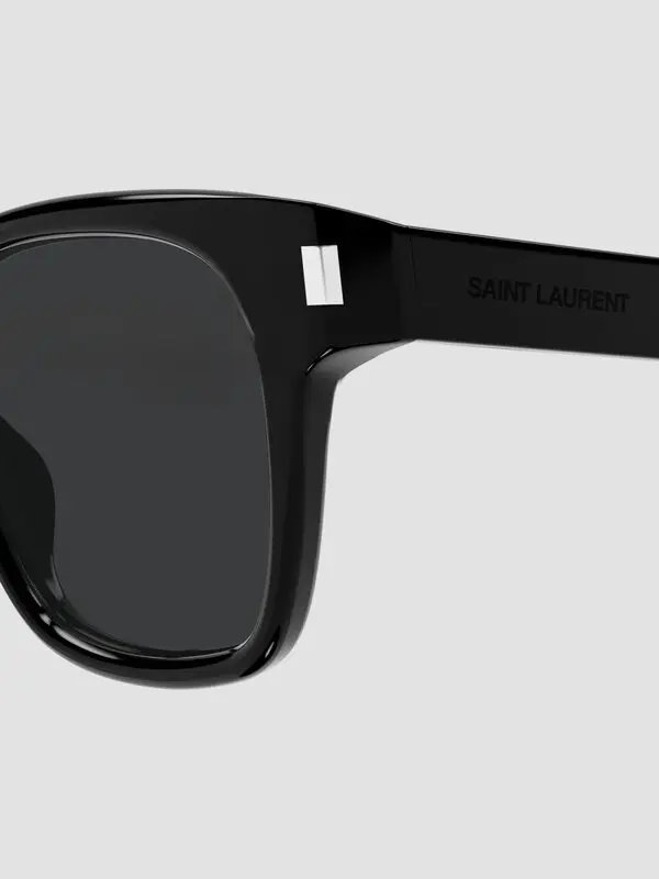 Saint Laurent Vertical Web 55mm Square Sunglasses - Black