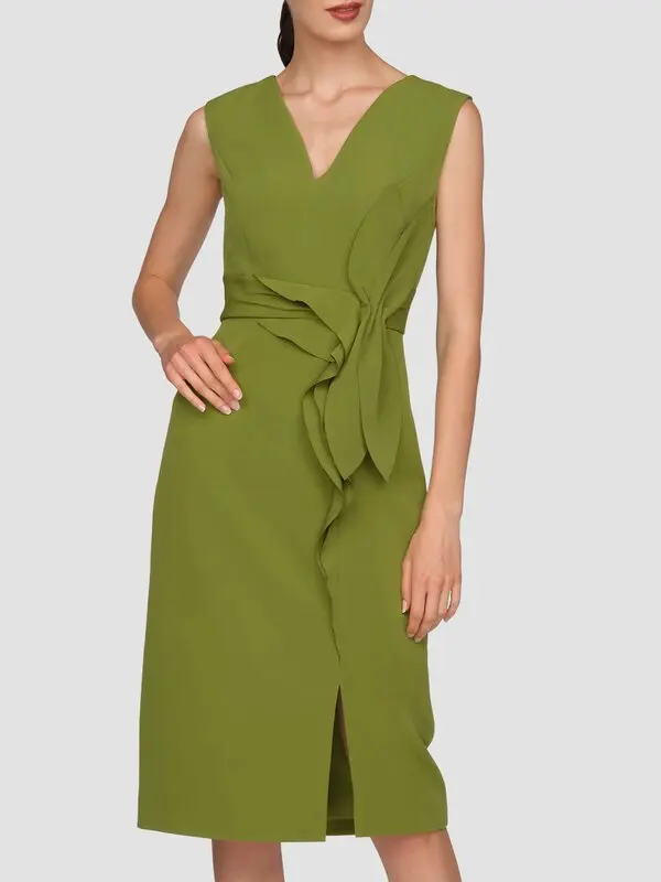 KAY UNGER Maya Ruffle Midi Dress