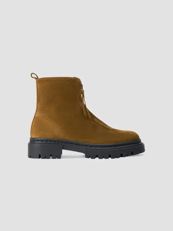 Staud Miles 50mm Suede Ankle Boots - Cigar