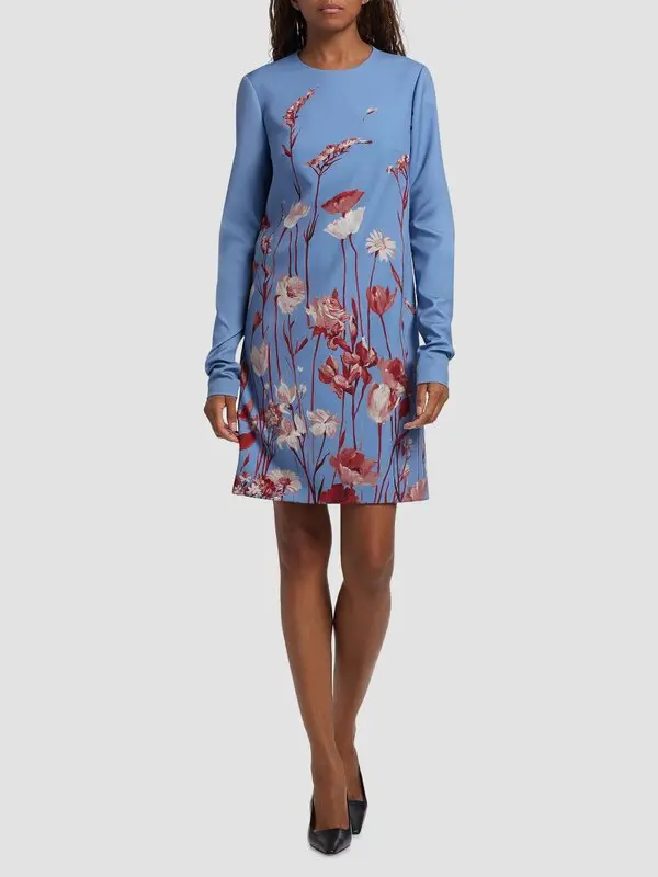 Lela Rose Kelly Floral Crêpe Minidress
