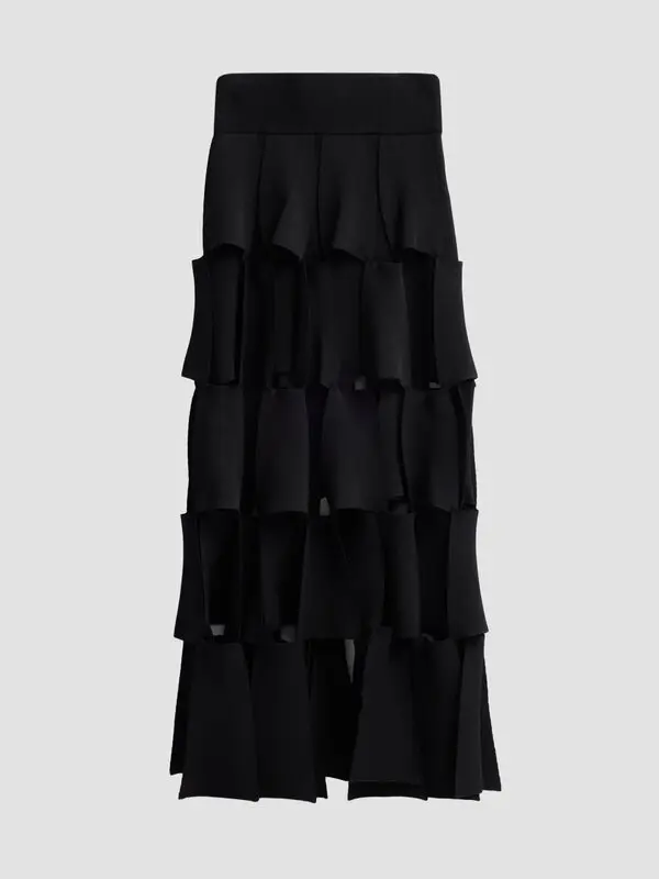 A.W.A.K.E. Mode A. W.a. K.e. Mode Knitted Multi-trapeze Maxi Skirt - Black