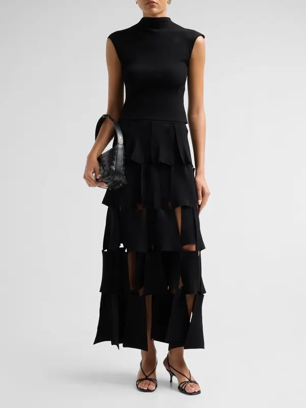 A.W.A.K.E. Mode A. W.a. K.e. Mode Knitted Multi-trapeze Maxi Skirt