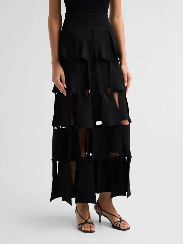 A.W.A.K.E. Mode A. W.a. K.e. Mode Knitted Multi-trapeze Maxi Skirt