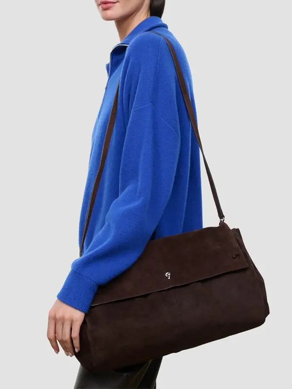 Staud Cy Oversized Suede Crossbody Bag