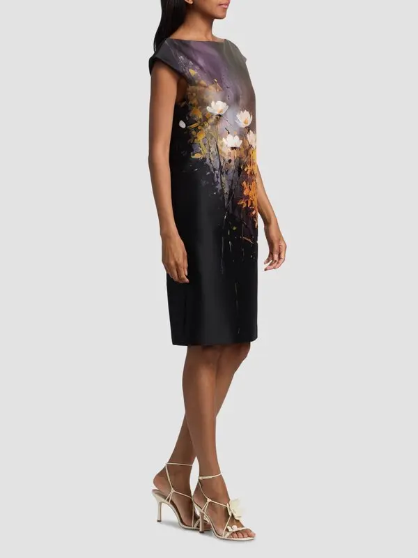 Rickie Freeman For Teri Jon Mikado Wild Flower Knee-length Dress