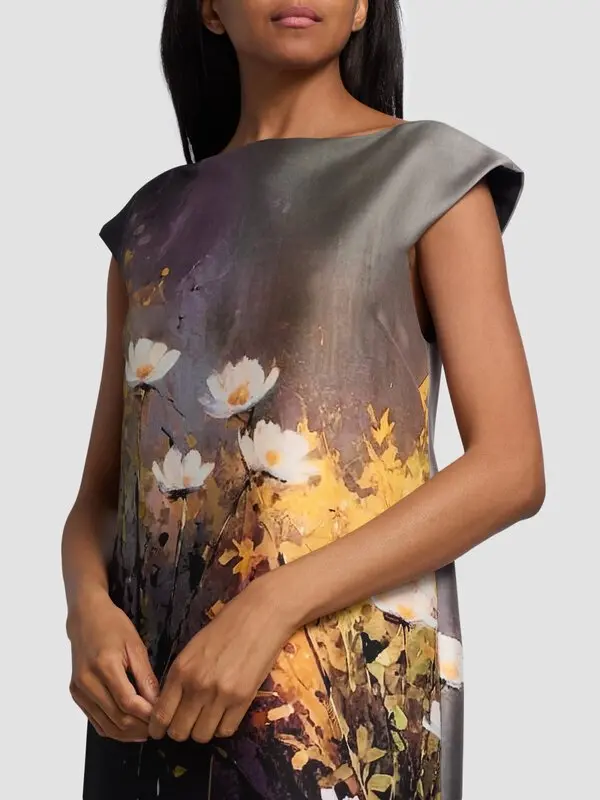 Rickie Freeman For Teri Jon Mikado Wild Flower Knee-length Dress