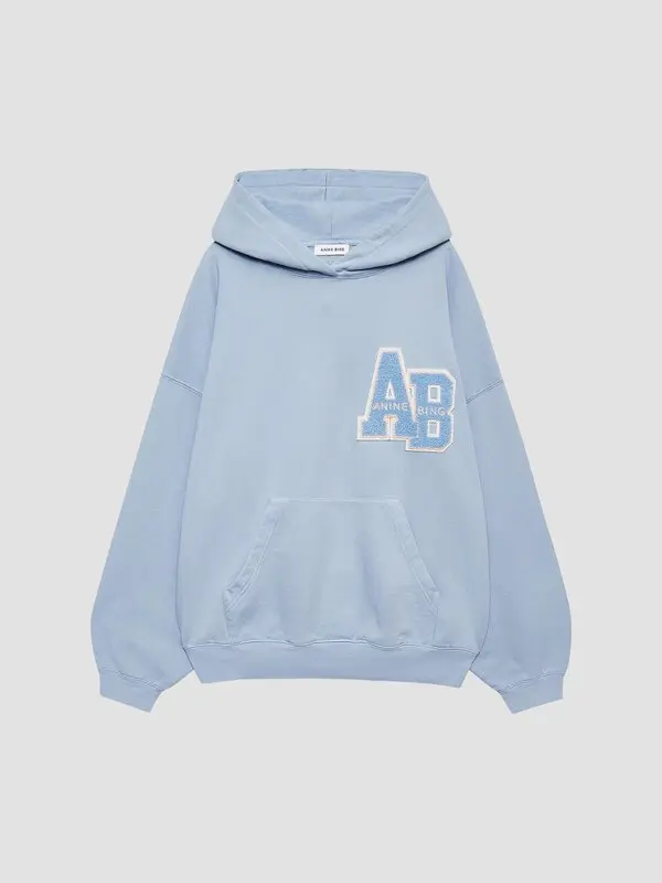 ANINE BING Harvey Letterman Cotton Fleece Hoodie