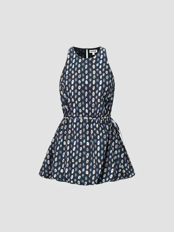 Staud Molly Cotton Bubble-hem Mini Dress - Glasswork