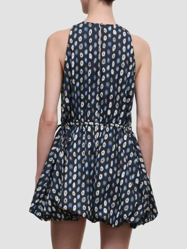 Staud Molly Cotton Bubble-hem Mini Dress - Glasswork