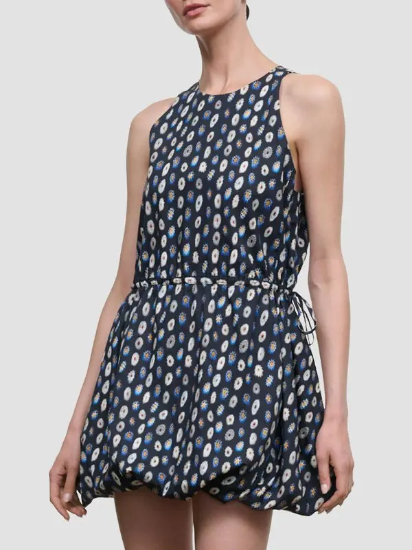 Staud Molly Cotton Bubble-hem Mini Dress - Glasswork