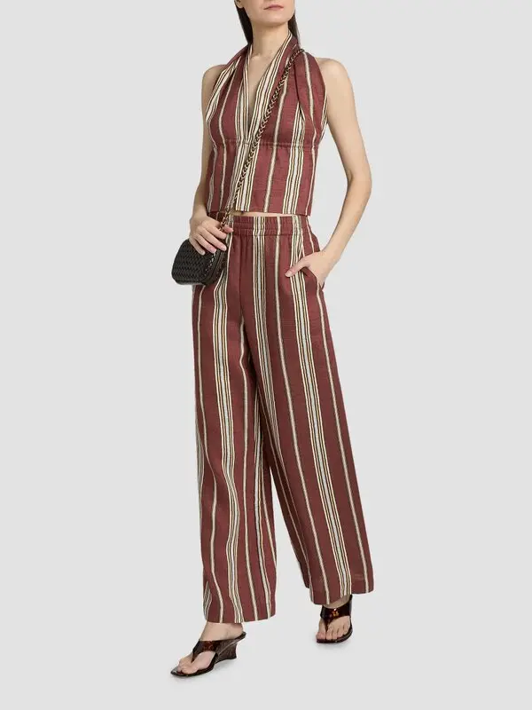 A.L.C. Tyler Striped Linen-blend Pants