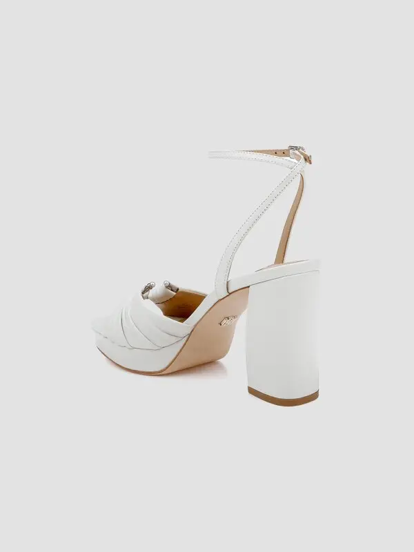 Badgley Mischka Veda 85mm Pleated Leather Sandals