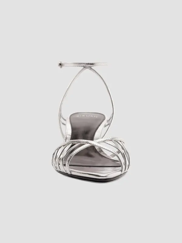 ALEXANDRE BIRMAN Solene 50mm Leather Sandals - Silver