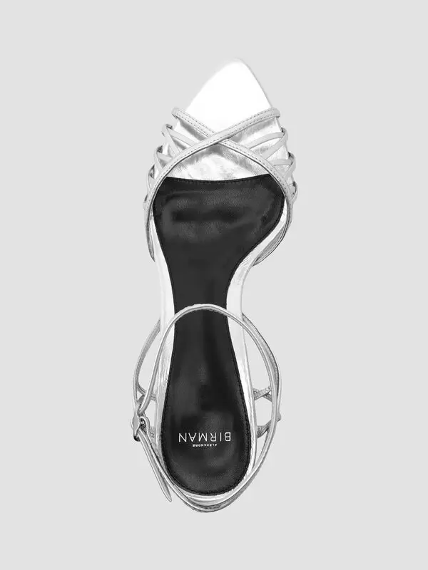 ALEXANDRE BIRMAN Solene 50mm Leather Sandals - Silver